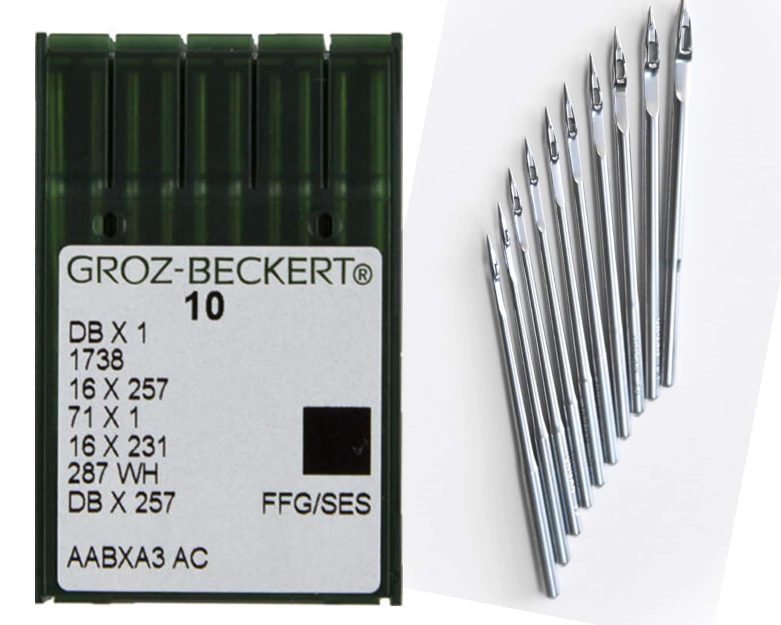 10 Industrial Sewing Machine Needles - Groz-beckert DB X 1, 16x257, Ballpoint, Juki, Singer ...