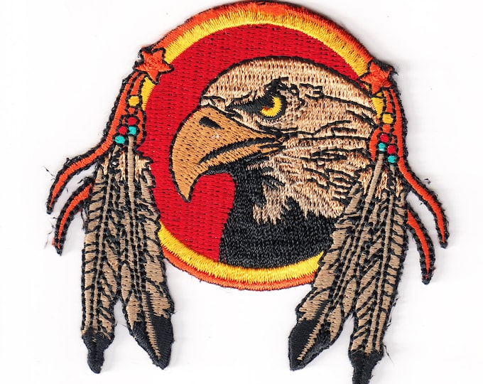 NATIVE AMERICAN EAGLE With Feathers Embroidered Patch / | Etsy