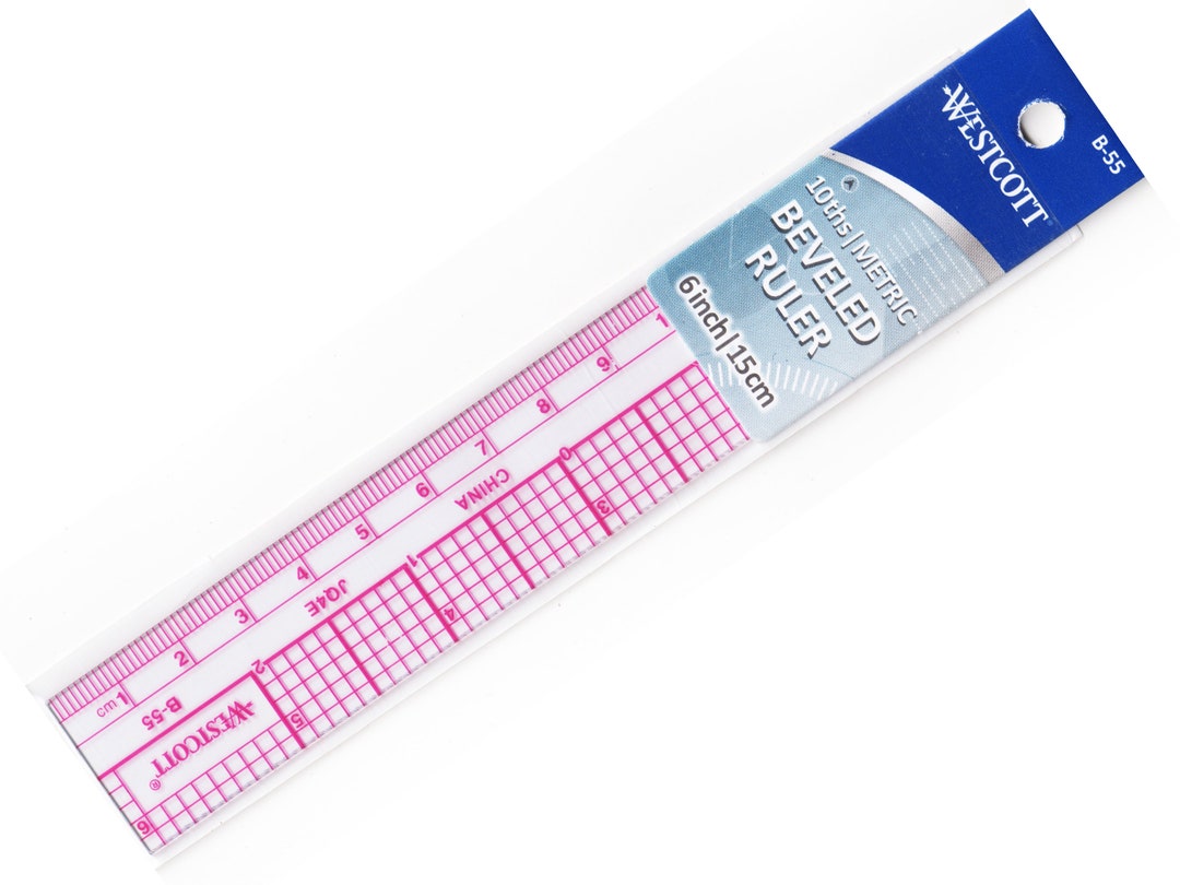 Westcott B-55 -10ths / Metric Beveled Ruler, 6-inch / 15cm - Etsy