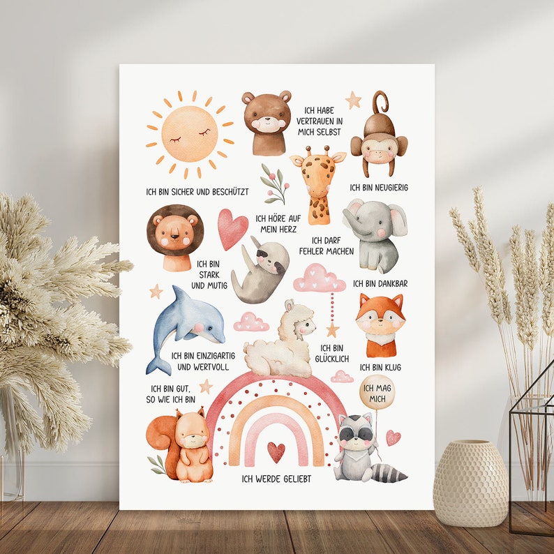 Poster TIERE Safari AFFIRMATIONEN | ABOUKI Kunstdruck | Bild ...
