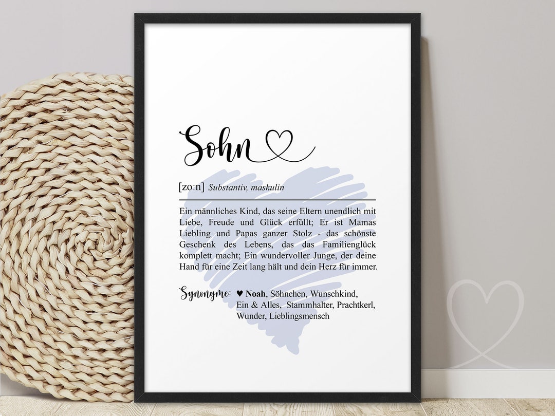 Poster SOHN mit HERZ Definition | ABOUKI Kunstdruck | persönliches ...
