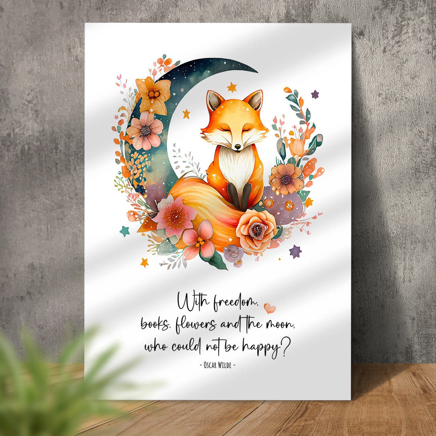 Poster Fuchs FREEDOM Fox ABOUKI Kunstdruck Bild Lesefuchs - Etsy.de