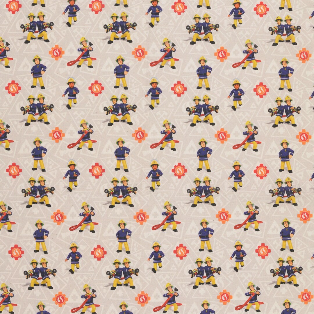 14.50 Eur/meter BW Print fireman Sam, Licensed Fabric, 2052750001 - Etsy