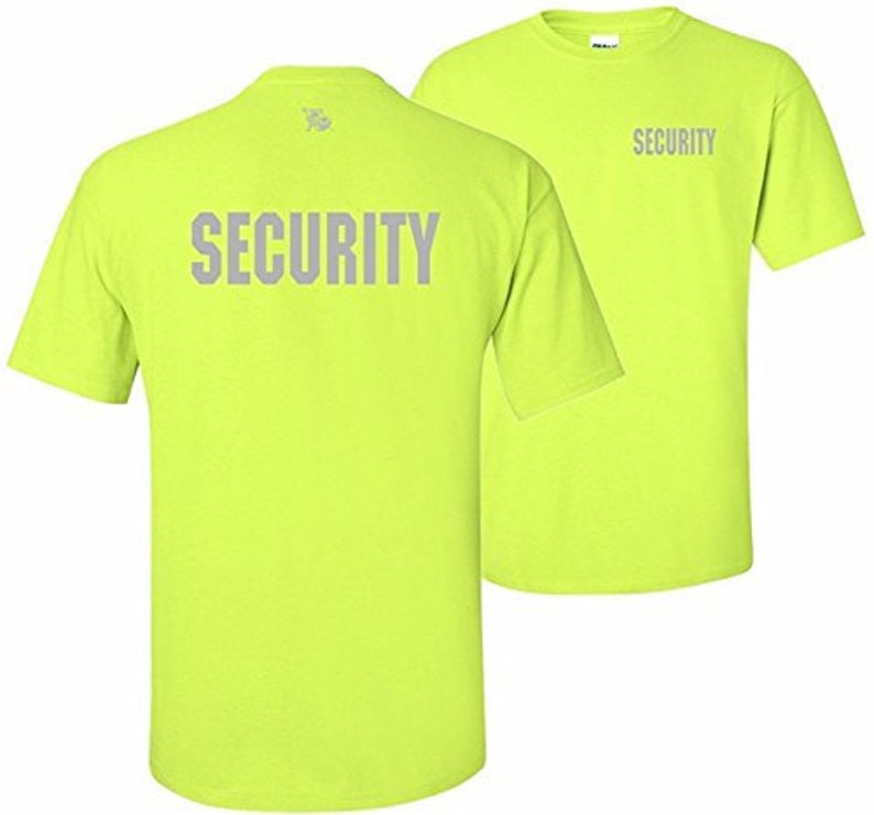 Security Reflective Imprint Front & Back T-shirt | Etsy