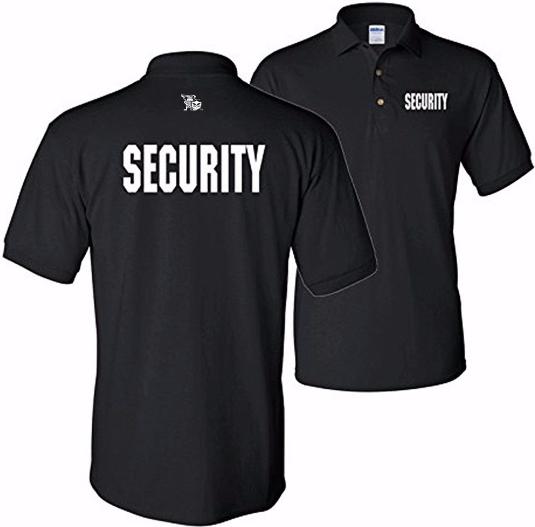 Security Silkscreen Front & Back Black Sport Polo - Etsy