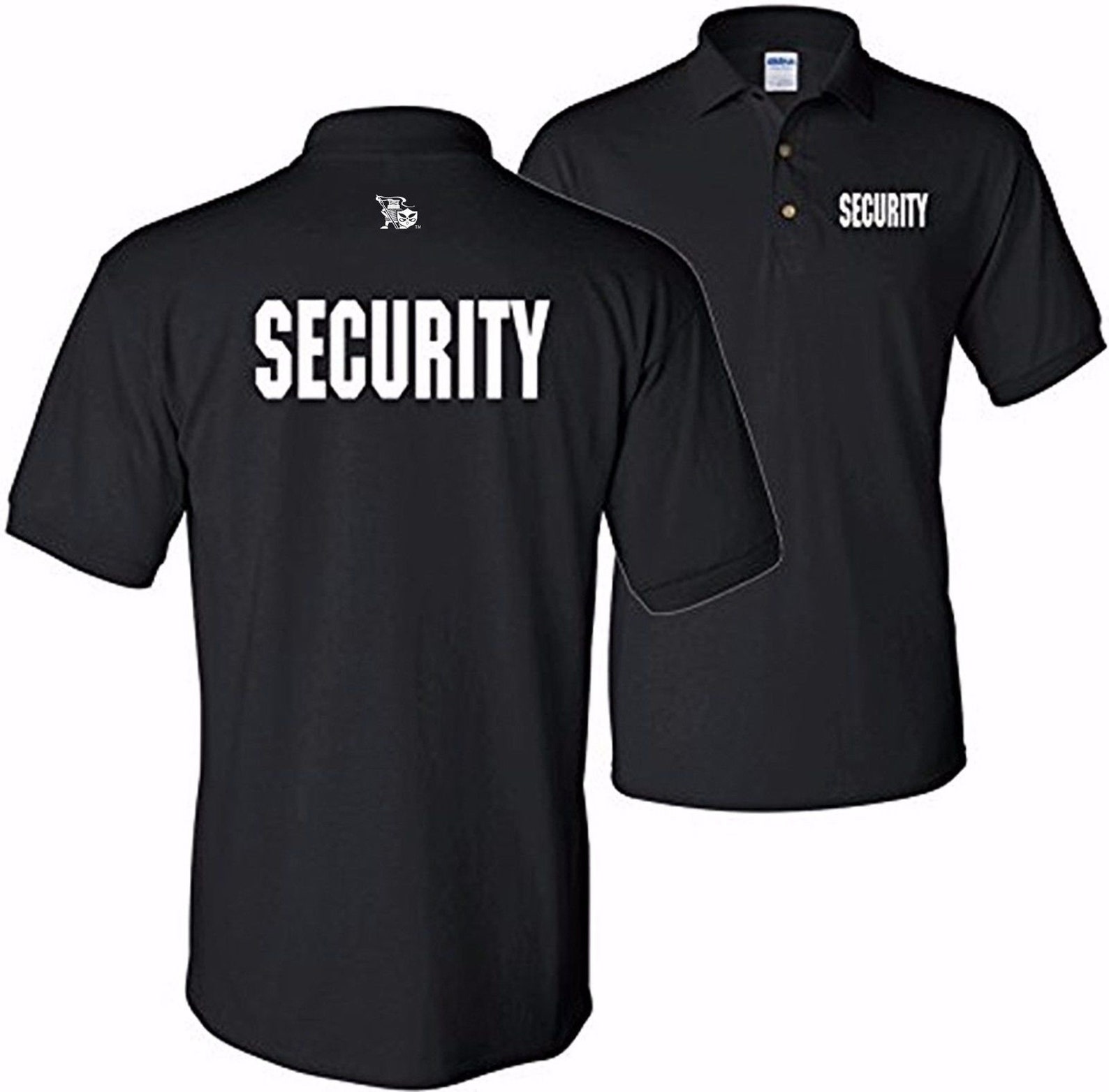 Security Silkscreen Front & Back Black Sport Polo - Etsy