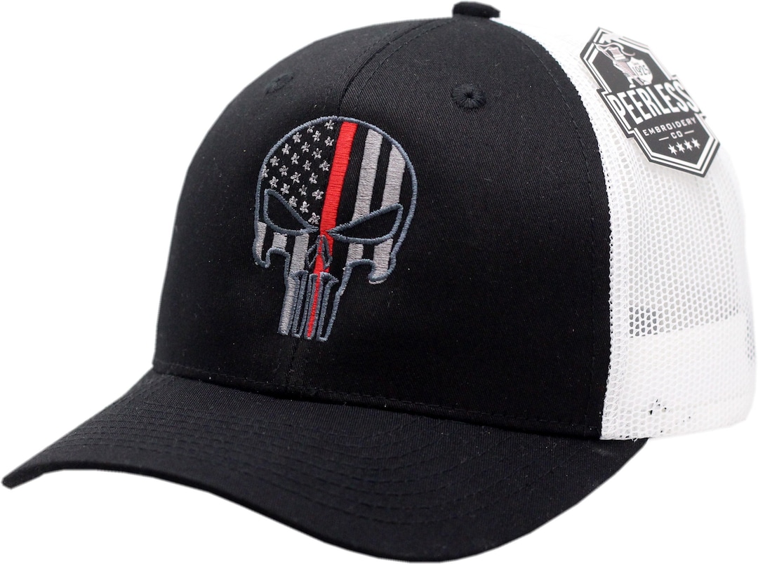 Red Line Punisher Snapback Tucker Mesh Black/white - Etsy