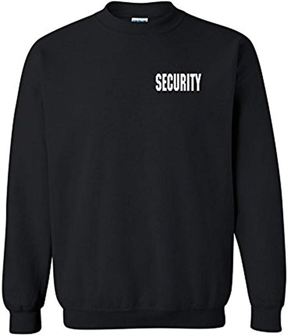 Security Silkscreen Front & Back Black Crewneck Pullover | Etsy