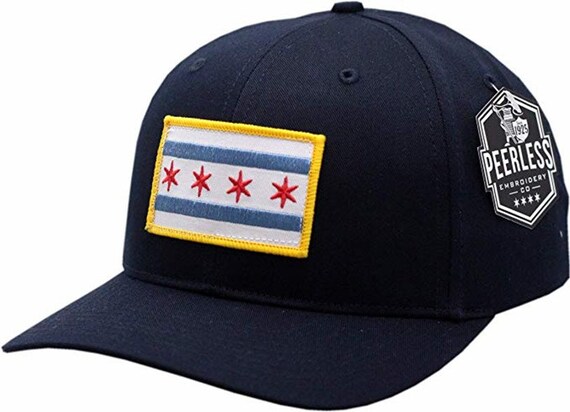 Chicago Flag Hat Adjustable Gold Border | Etsy