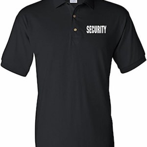 Security Silkscreen Front & Back Black Sport Polo - Etsy