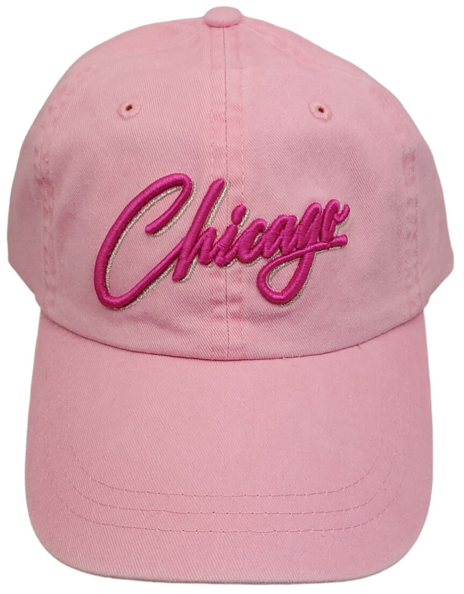Chicago Script Slouch Hat Dad Cap Pink - Etsy