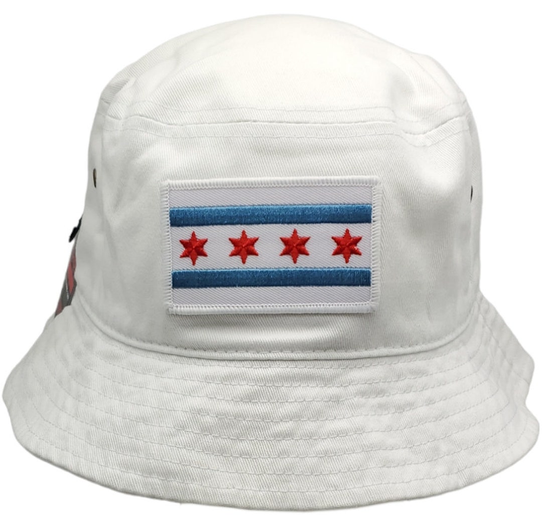 Chicago Flag Patch Bucket Hat White - Etsy