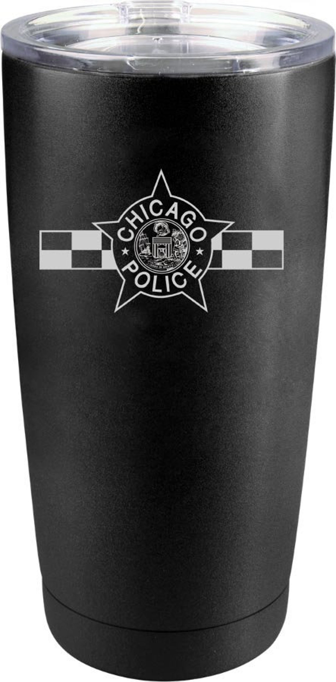 Chicago Police Department Laser Etched Tumbler Checkerboard | Etsy