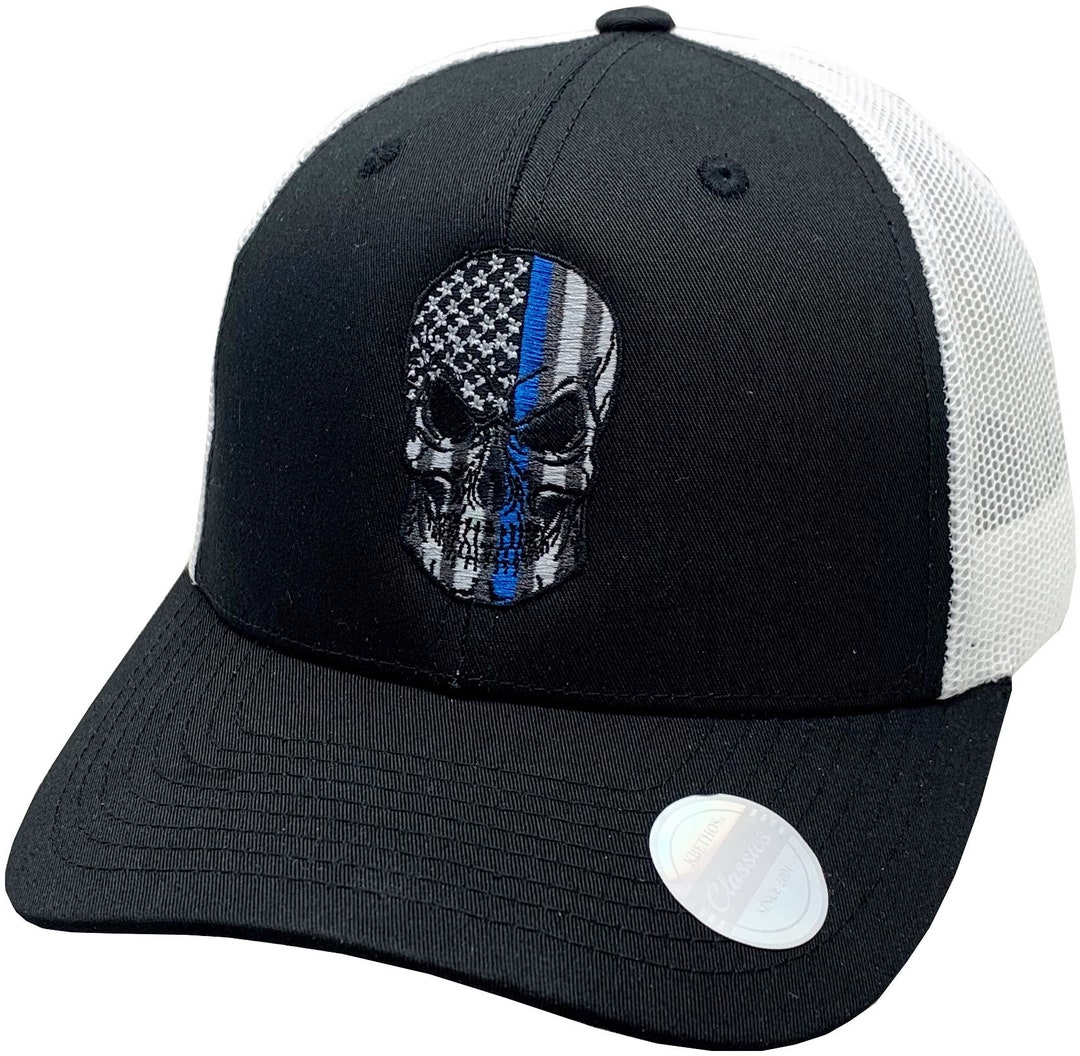 Blue Line Flag Enforcer Trucker Mesh Snapback Black/white - Etsy