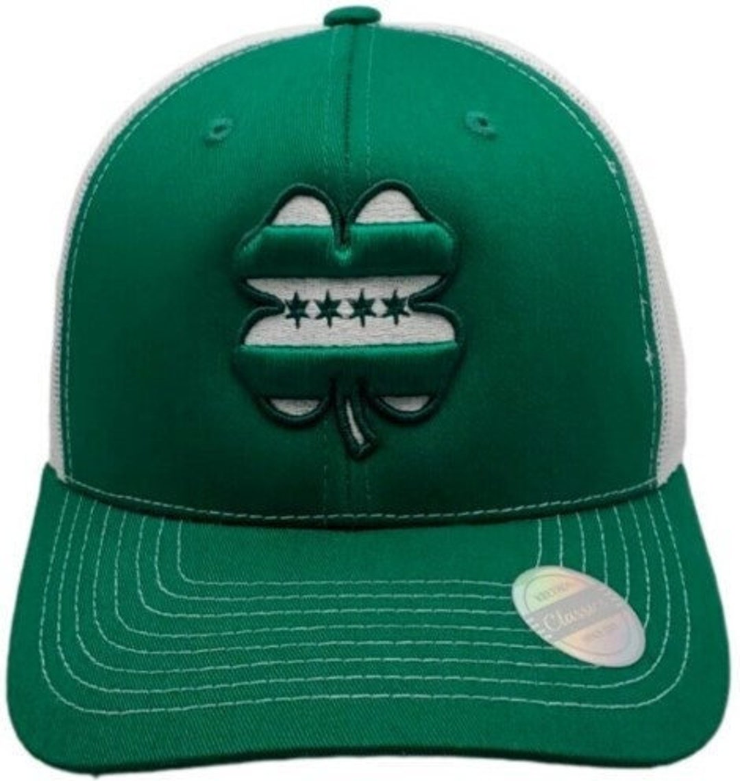 Chicago Flag Shamrock Snapback 3-D Puff Logo Green/white - Etsy