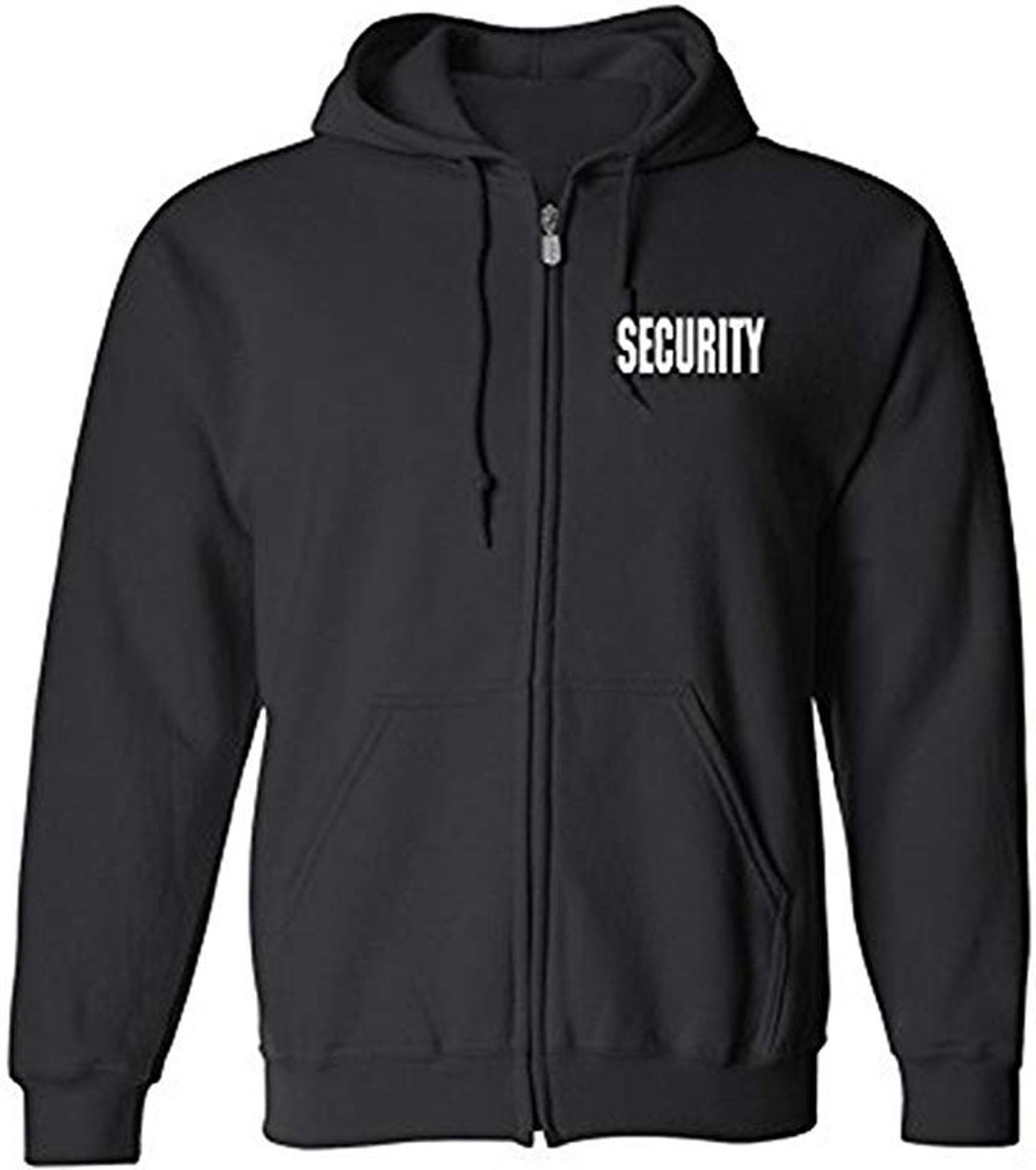 Security Silkscreen Front & Back Black Full Zip Hoodie - Etsy