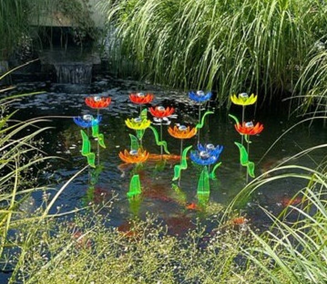 Garden Stake Sun Catcher Stainless Steel Stele Water Lily - Etsy