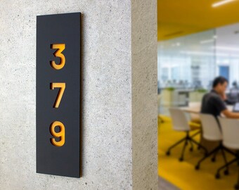 Glass Door Number Sign - Etsy