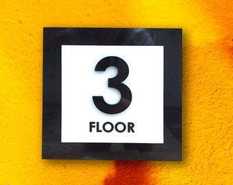 Floor Numbers Stair Number Sign - Etsy