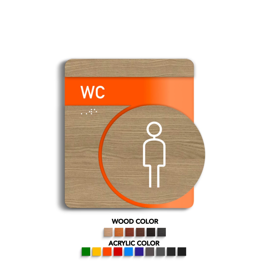 WC Men Restroom - Information Icon Signs Plate for Office and Hotel ...