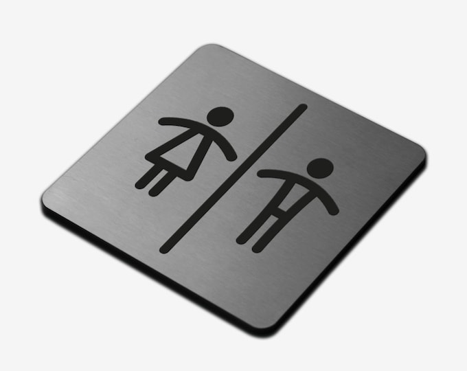 Steel Restroom Sign Bathroom Signage Modern Signage WC - Etsy