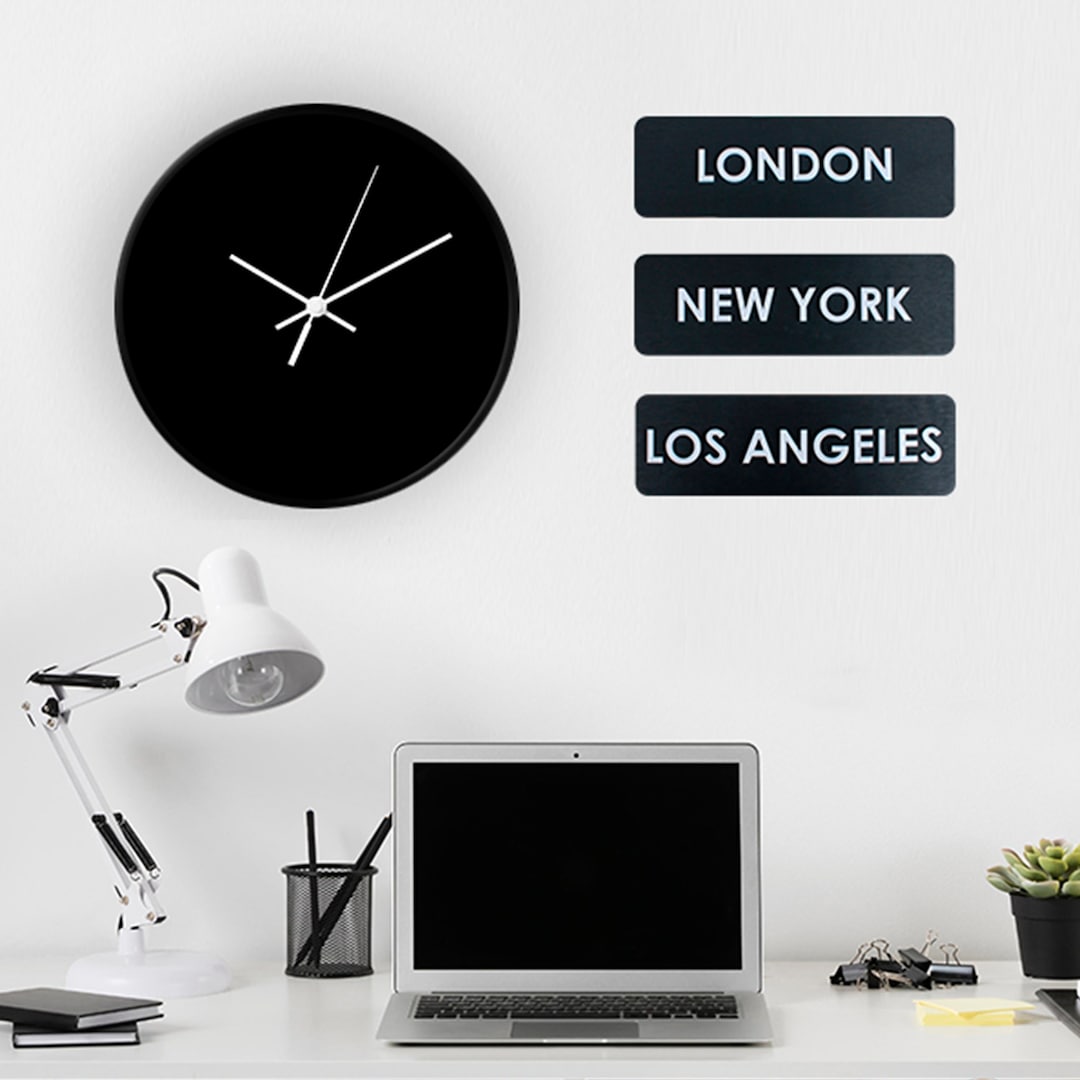 Bsign - World Clock Sign - Time Zone Clock Signs - Wood Sign for Wall ...