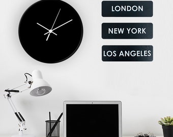 Time Zone Clock Sign World Clock Sign Acrylic Sign for Wall Clocks ...