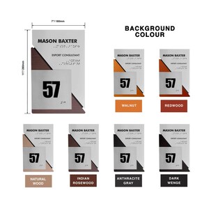 Personalized Office Door Number Sign – Stainless Steel Wood Nameplate ...