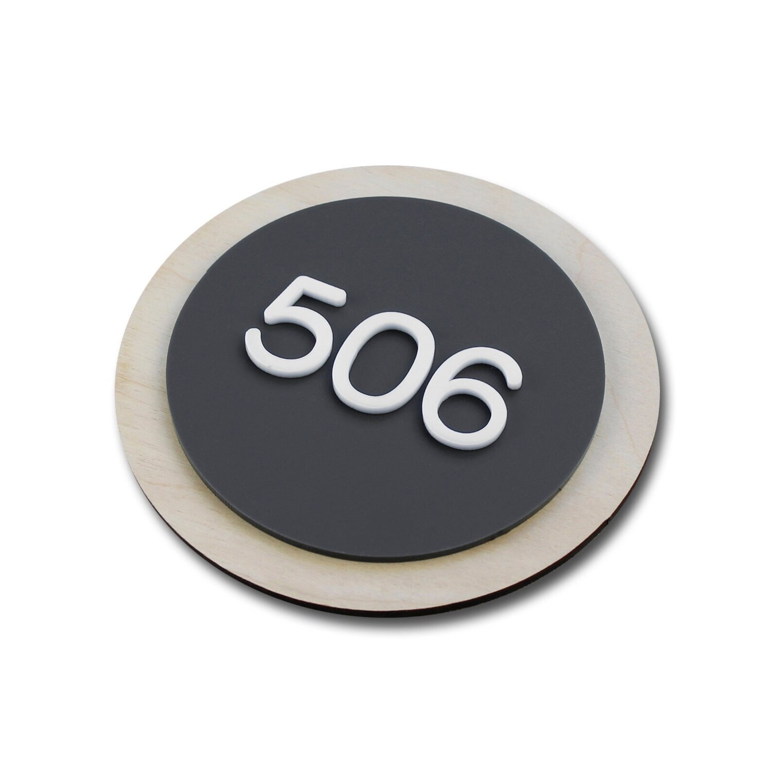 Modern Round Apartment Numbers Sign - Hotel Condo Door Signage ...