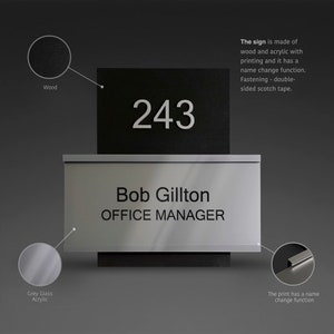 Bsign - Door Sign for Office Signage Made of Acrylic, and Metal Room ...