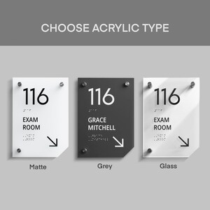 Custom Acrylic Number Sign - Personalized ADA Wall Signs - Office Door ...