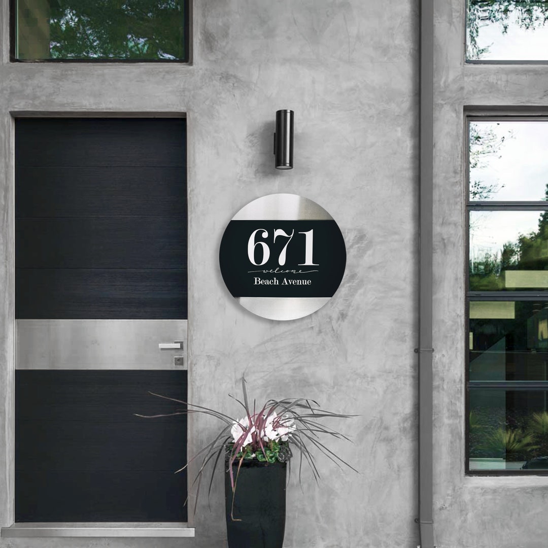 Bsign - House Number Plaque - Address Sign - Stainless Steel Door ...
