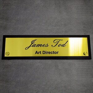 Tabletop Nameplate Sign Acrylic & Stainless Steel. Personalized ...