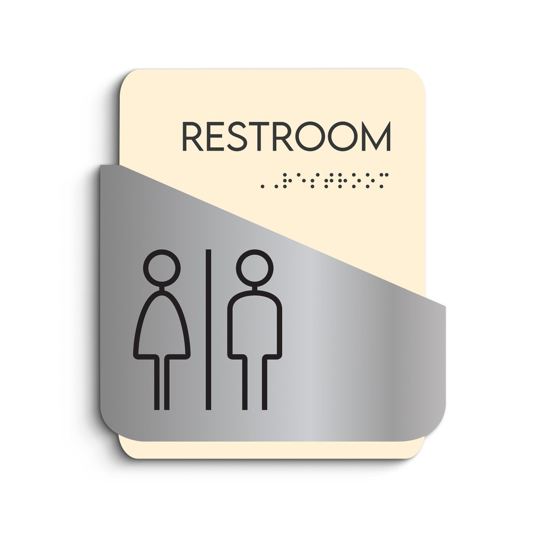 WC Restroom Sign: Modern Office Door Plate - Downhill Design - Etsy