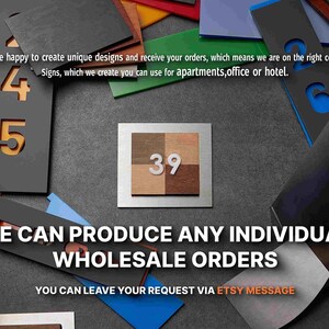 Personalized Wooden & Steel Door Number Sign: Modern Office, Hotel ...