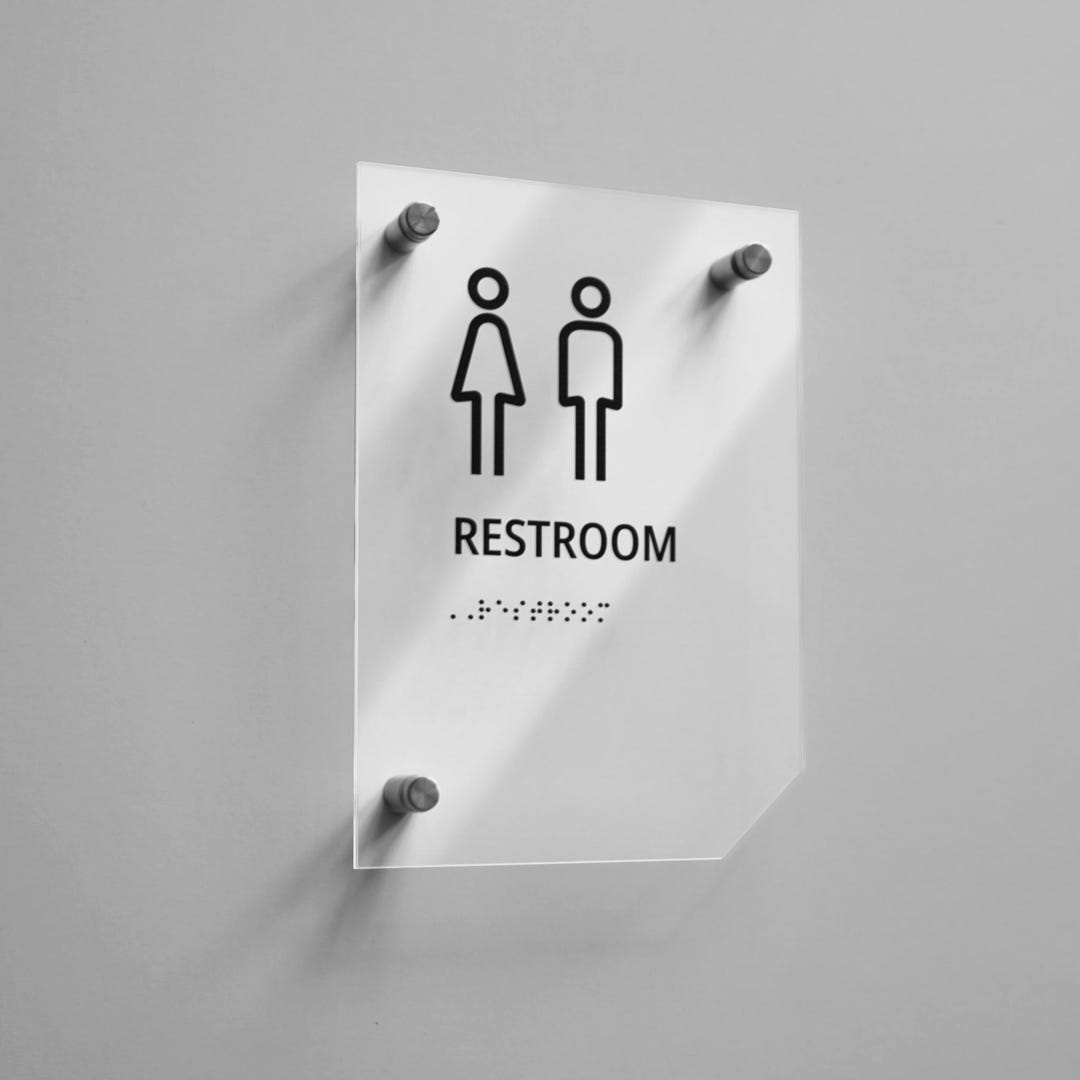 Custom WC Signage – Acrylic Restroom Door Sign With Male and Female ...