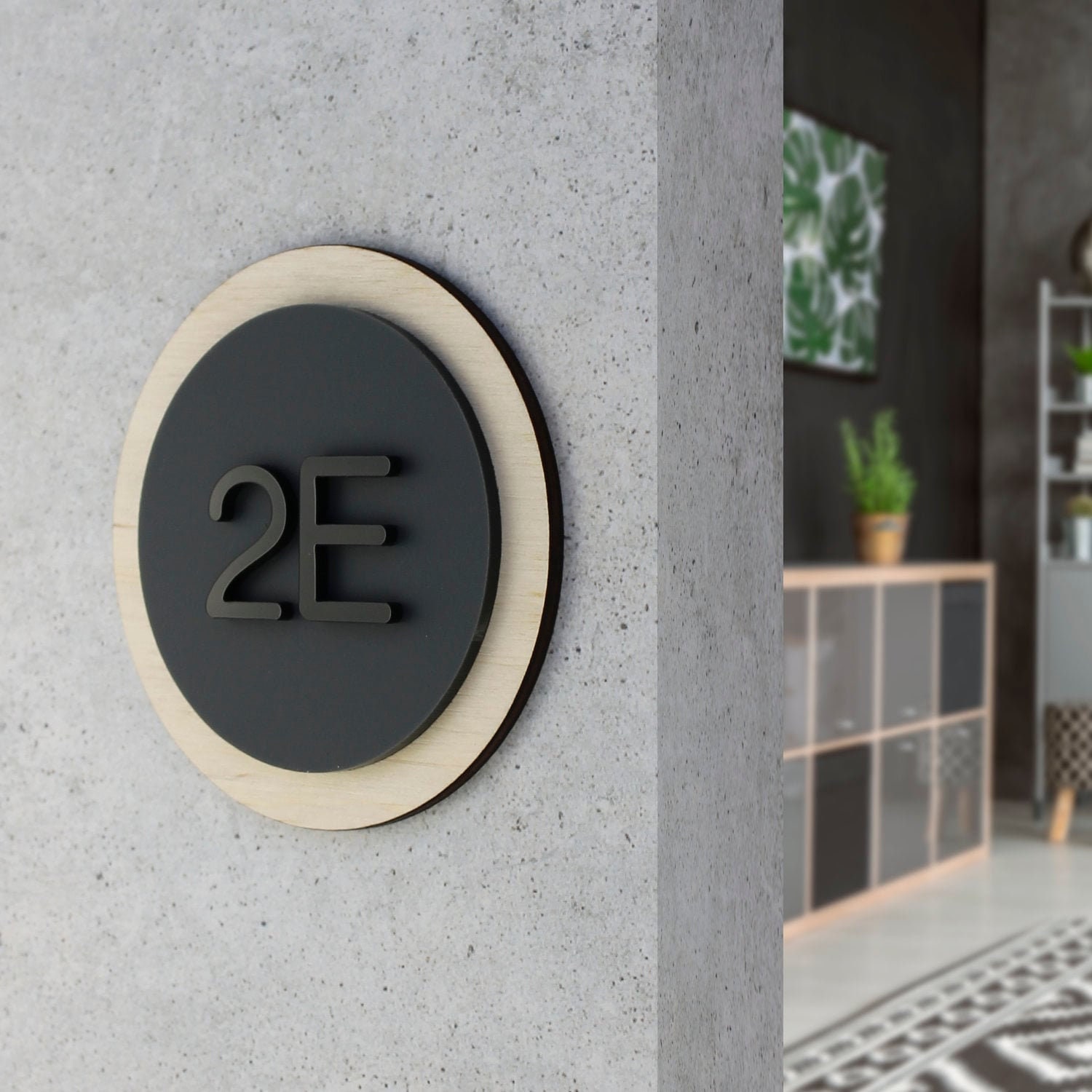 Modern Round Apartment Numbers Sign - Hotel Condo Door Signage ...