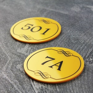 Bsign - Door Numbers Gold- Apartment Numbers Sign - Hotel Door Sign ...