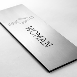 Bsign - Metal Toilet Sign - Restroom Door Sign, Bathroom Steel Signage ...