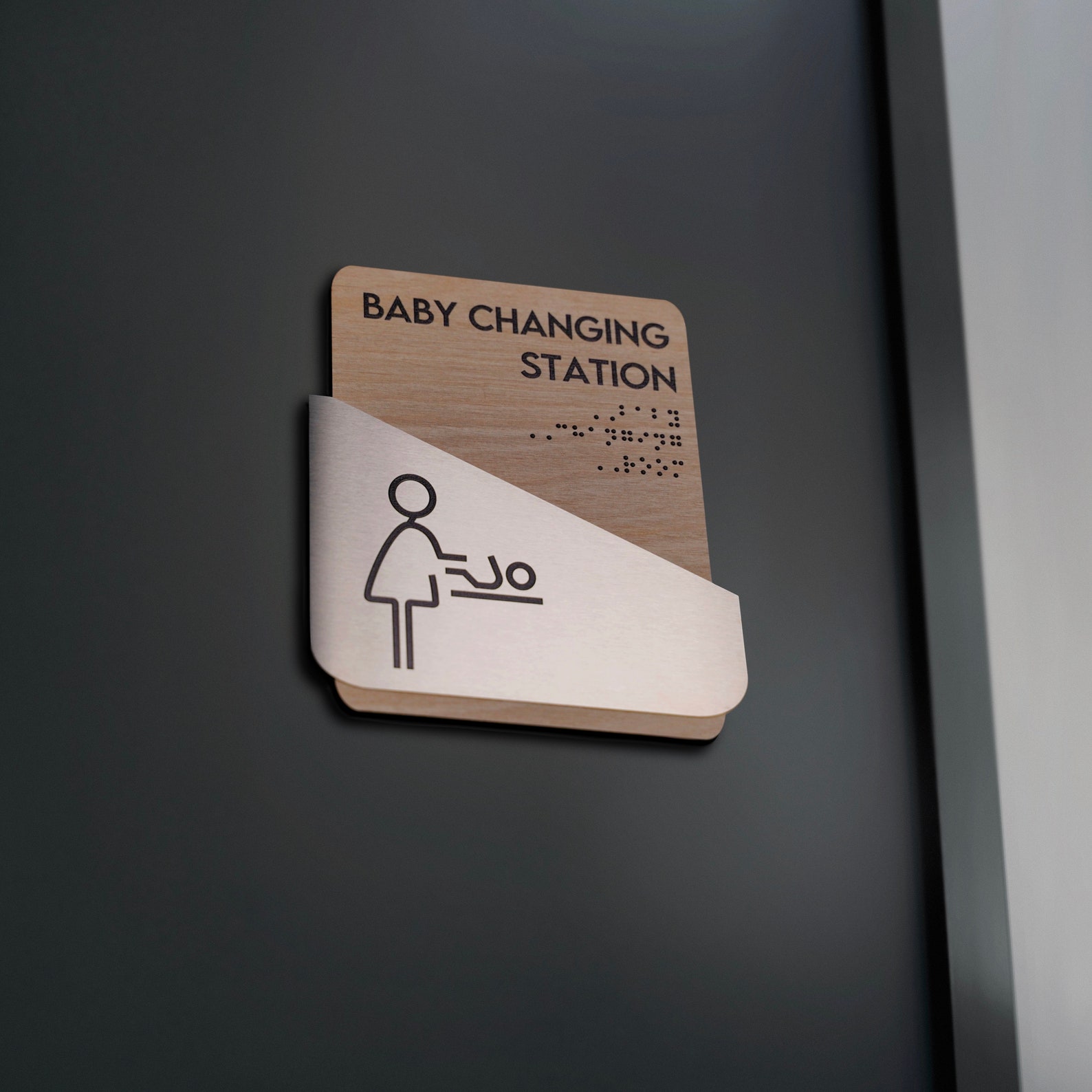 Baby Change Room Sign for Mother - Door Plate "downhill" Design - Etsy
