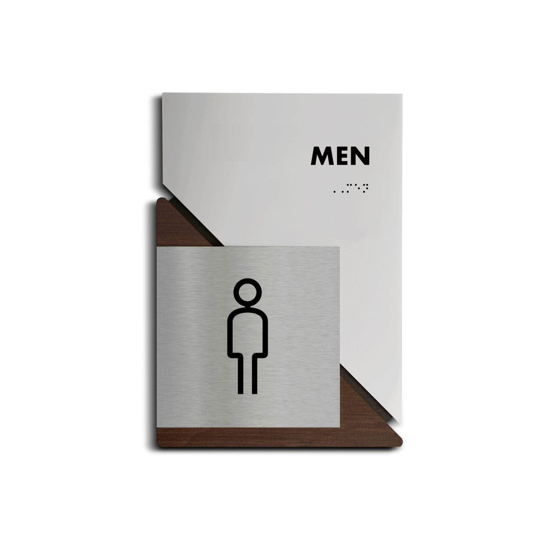 Men’s Restroom Sign – ADA Metal Bathroom Sign – Unique Restroom Sign ...