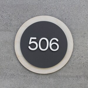 Modern Round Apartment Numbers Sign - Hotel Condo Door Signage ...