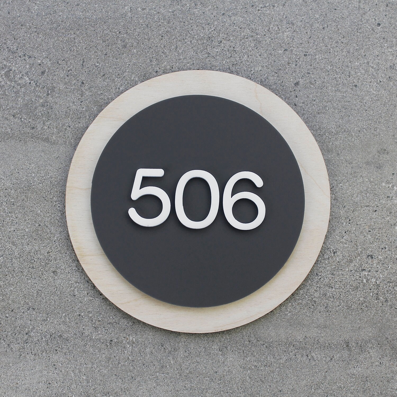 Modern Round Apartment Numbers Sign - Hotel Condo Door Signage ...
