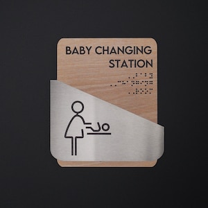 Baby Change Room Sign for Mother - Door Plate "downhill" Design - Etsy