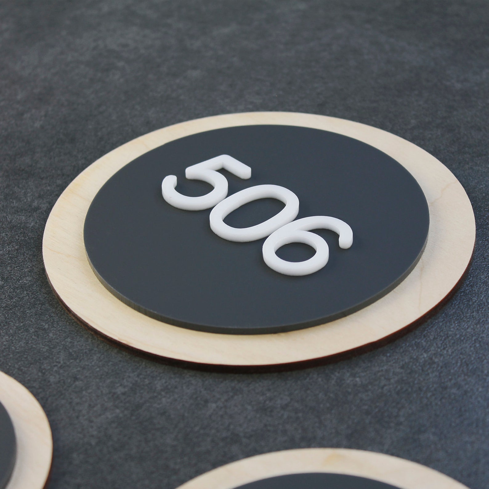 Modern Round Apartment Numbers Sign - Hotel Condo Door Signage ...