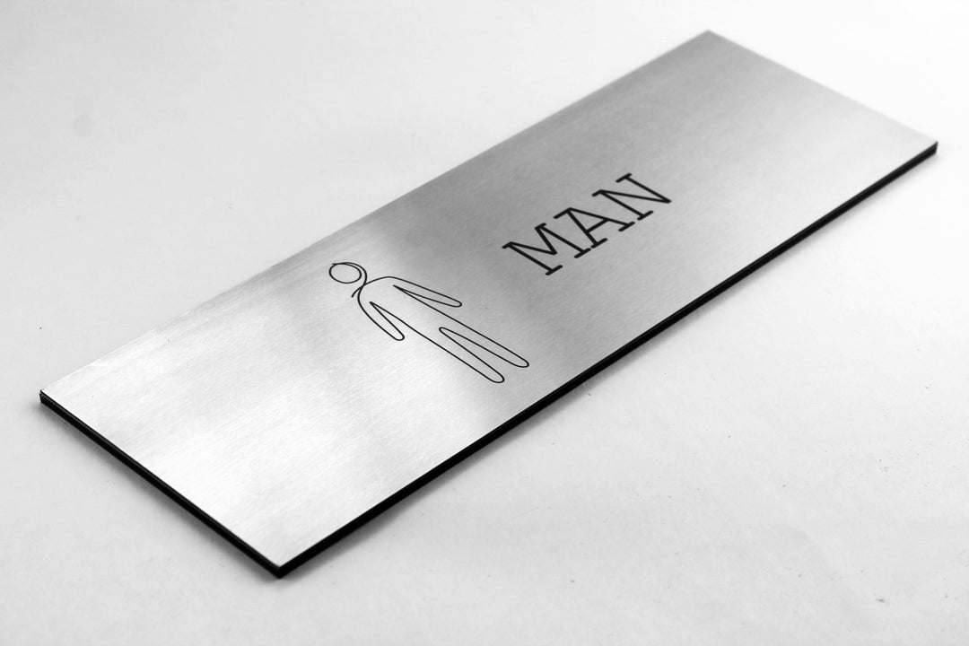 Bsign - Metal Toilet Sign - Restroom Door Sign, Bathroom Steel Signage ...