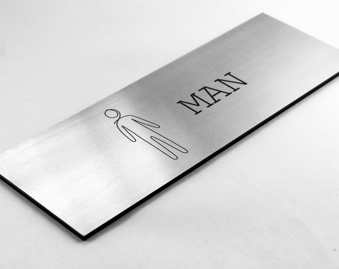 Steel Restroom Sign Bathroom Signage Modern Signage WC - Etsy