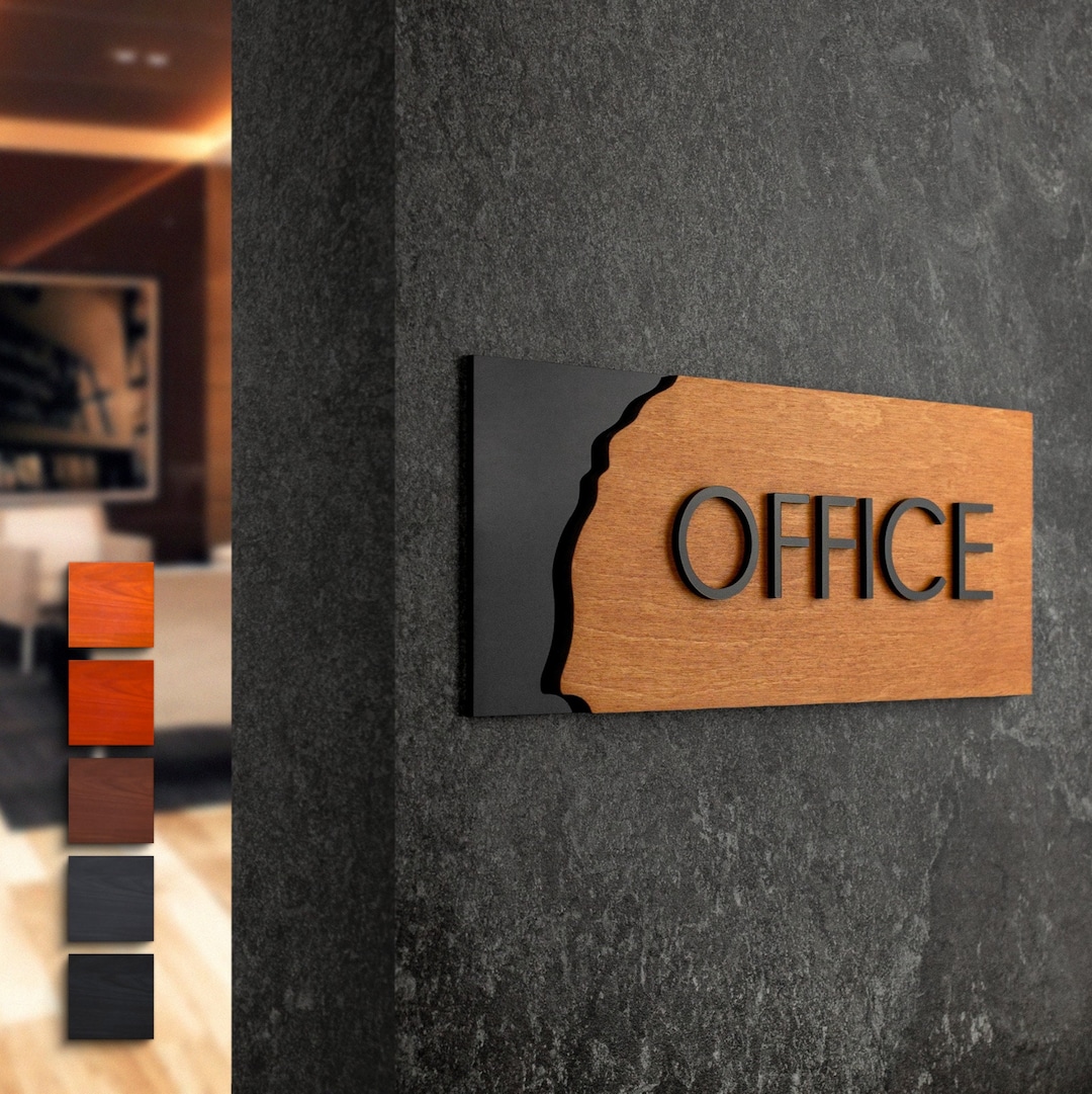 Bsign - Custom Door Sign - Office Wood Sign - Wall Room Signage - Decor ...