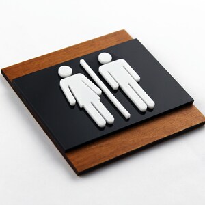Bsign - WC Restroom Sign, Wc Door Sign, Modern Signage WC, Wooden ...