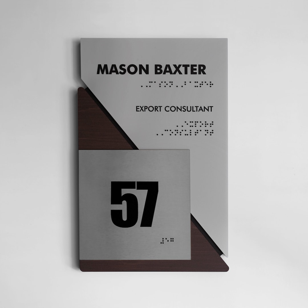 Office Door Numbers Sign With Custom Text Custom Door Sign Office Wood ...